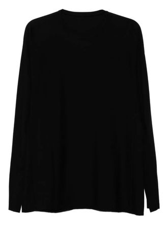 Devoa t-shirt en coton &agrave; bords francs - Noir