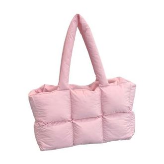 Generic Sac &agrave; bandouli&egrave;re rembourr&eacute; pour femme - Grande capacit&eacute; - Sac fourre-tout doux pour les trajets quotidiens, rose, Taille unique