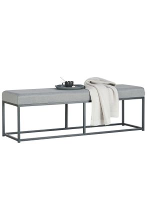 Xora Sitzbank, Grau, Schwarz, Metall, Textil, 2-Sitzer, 140x45x40 cm, Esszimmer, Bänke, Sitzbänke