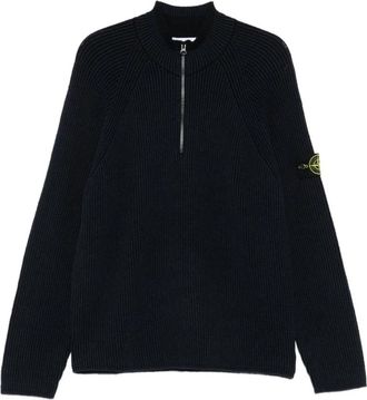 Stone Island Gerippter Pullover - - Knitwear - Herren - Blau - M