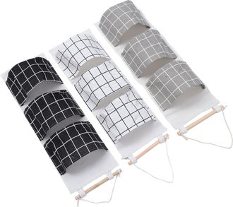 Artibetter 3 Stück Teiliges Baumwoll leinen Hängeaufbewahrungstaschen mit Fächern Wandmontierbare Aufbewahrungstaschen für Haushalt Vielseitig Nutzbar für Schlaf