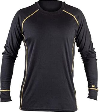 CAT Caterpillar T-Shirt Termique Manche Longue, Absorption Humidit&eacute;, Chaleureux, Confortable (Noir, M)
