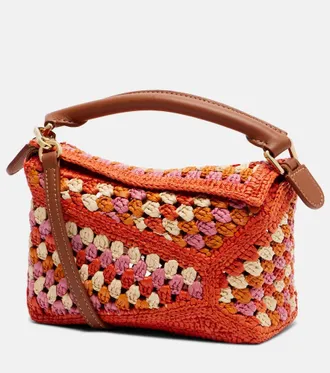 Loewe Sac Paulas Ibiza Puzzle Mini en raphia