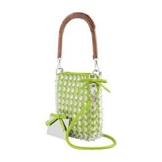 Self Portrait Womens Chandelier Teapot Mini Bag - Self Portrait Synthetic Green Handbags-Purses