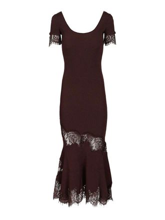 Self Portrait Robe Au Genou - Marron