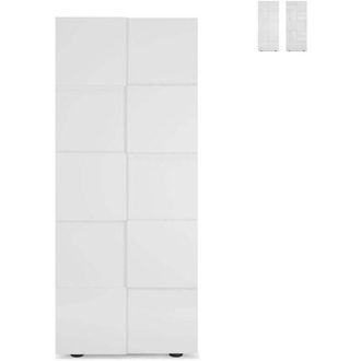 Calicosy Armoire dentr&eacute;e penderie 2 portes porte-manteau moderne Maddy Dama - Blanc