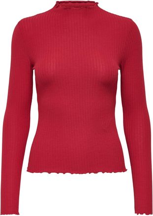 Only Damen Onlemma L/S High Neck Top Noos JRS Langarmshirt, High Risk Red,S
