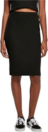 Urban Classics Ladies Rib Knit Midi Jupe mi-Longue pour Femme Noir, Noir, L