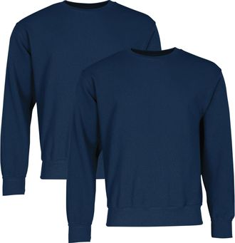 Fruit Of The Loom 2er-Pack Classic Set-in Sweat Sweatshirt Herren, Navy, 3XL