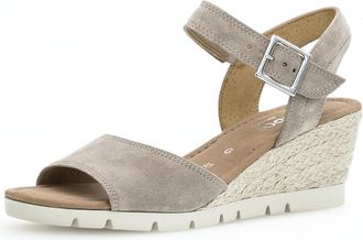 Gabor Damen Keilsandalen, Frauen Sandalen,Moderate Mehrweite (G),hoch,Sommerschuhe,Freizeitschuhe,offene Schuhe,Silk (Jute),38.5 EU / 5.5 UK