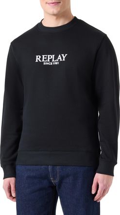 Replay Herren Sweatshirt aus Baumwolle, Black 098 (Schwarz), XXXL