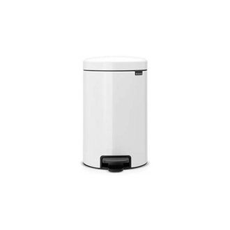 Brabantia M&uuml;lleimer mit Pedal, Edelstahl, wei&szlig;, 12 l
