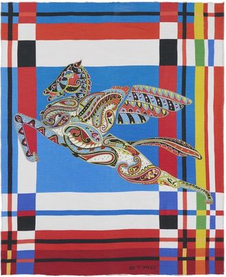 Etro unisex, Accessoires, Multicolore, Taille: ONE Size Plaid en laine vierge