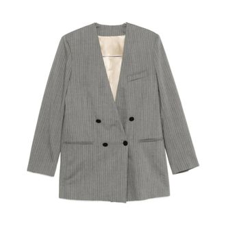 Alberta Ferretti Wollmischungs-Blazer - - Jackets - Damen - Grau - M
