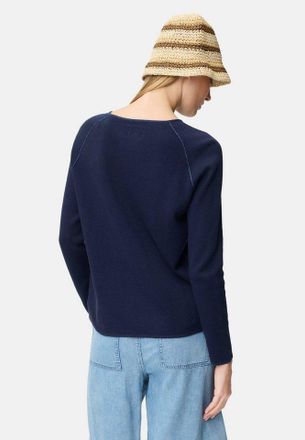 Camel Active Strickpullover mit Rundhalsausschnitt Langarm Markenlabel