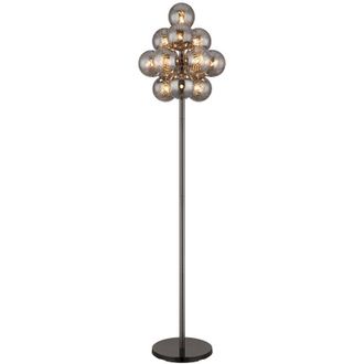 Globo Lighting Stehleuchte Stehlampe Wohnzimmerlampe schwarz Glaskugel 13 flammig rauch h 160cm