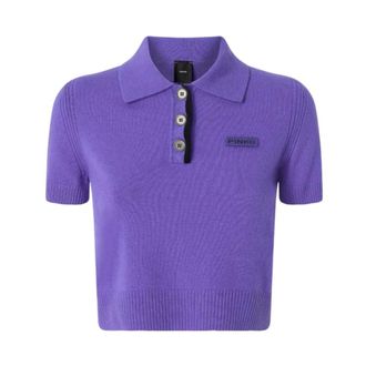 Pinko Pinko, Femme, Tops, Violet, Taille: 40 FR Maille Style Polo