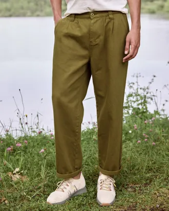 Faguo Pantalon chino kaki fonc&eacute;