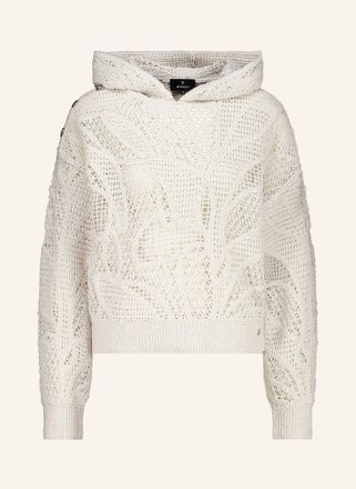 Monari Monari Strick-Hoodie Mit Glitzergarn Und Pailletten weiss