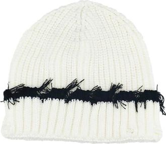 Generic Bonnet dhiver tricot&eacute; pour adulte - Bonnet en laine de couleur assortie, Blanc., taille unique