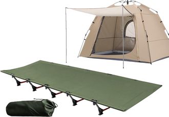 Generico Camping-Schlafbett | Klappbett für den Außenbereich - tragbare Halterung für bequeme Erholung zu Hause, Gäste im Freien, Reisen, Wandern