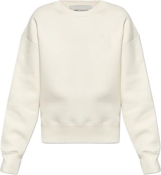 Ami Femme, Sweatshirts et sweats &agrave; capuche, Beige, Taille: 38 FR Logo SweaT-shirt