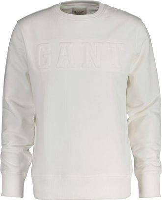 GANT Herren Embossed C-Neck Sweat Sweatshirt, Dark Earthy Green, Large