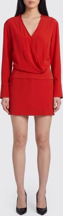 Sportmax Mini-Etuikleid aus Cr&ecirc;pe mit V-Ausschnitt und langen &Auml;rmeln