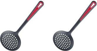 Westmark Schaumlöffel/Schöpf-/Abseihlöffel, Länge: 32,2 cm, Gallant, Schwarz/Rot, 29502270 (Packung mit 2)