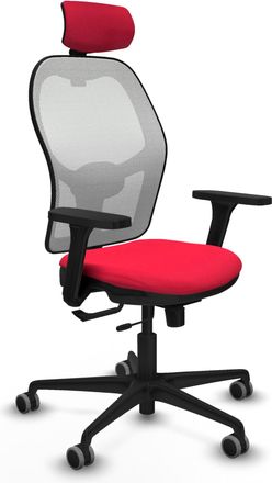 Piqueras y Crespo Ergonomischer Stuhl mit Lendenwirbelst&uuml;tze mit 3D-Armlehnen und Kopfteil, h&ouml;henverstellbar und neigbar. Ausgestattet mit Syncro/Traslack und injiziert