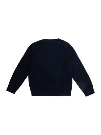 Emporio Armani Boys Long-Sleeve Round Neck Blue Shirt Tech Fabric Top