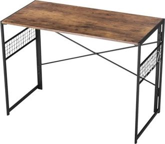 Furniture R Faltbarer Schreibtisch 100x50x75cm - Computertisch mit Metallrahmen & MDF-Holzplatte - Klappbarer Arbeitstisch f&uuml;r Home Office, Gaming & Studium - Ind