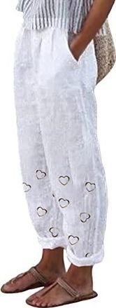 ORANDESIGNE Pantalons Femme Large Grande Taille Eté Lin Décontractée Pants De Fitness Longue Respirant pour Jogging Yoga Gym Chic C 06 S