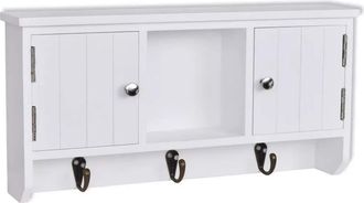 Generic Wandschrank f&uuml;r Schl&uuml;ssel, Wandgarderobe mit T&uuml;ren Haken, H&auml;ngegarderobe, Kleiderhaken, H&auml;ngeschrank, Wandregal, Garderobe, Schrank (mit 2 T&uuml;ren und 3