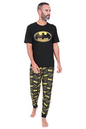 Batman Pyjama en coton pour homme Motif personnage Batman Tailles S &agrave; 5XL, Noir, XL