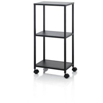Aquadesign Schwarzer Metall-Rollwagen mit 3 Ebenen Siyo