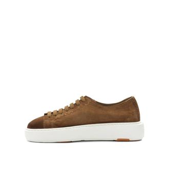 Santoni Suede Lace-Up Platform Sneakers - - Shoes - Damen - Braun - 36 1/2 EU