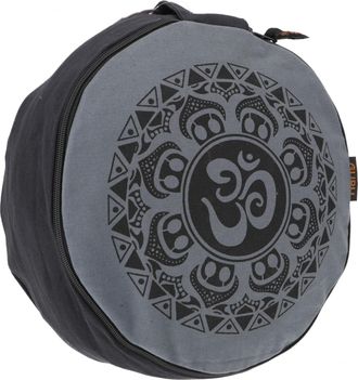 Guru Shop Yoga Kissen, Yogakissen, Bedrucktes Meditationskissen mit Dinkel Füllung - Schwarz/grau, Baumwolle, 13x30x30 cm