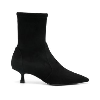 Stuart Weitzman Schwarze Wildleder Panelled Kitten Heel Schuhe - - Shoes - Damen - Schwarzk - 39 1/2 EU