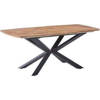 Beliani Ausziehbarer Esstisch GAIRDNER Braun 140/180 cm 90 cm