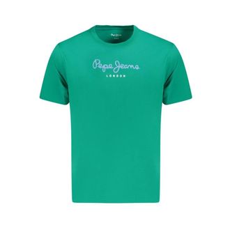 Pepe Jeans London Homme, Tops, Vert, Taille: XL T-shirt vert avec logo imprimé