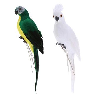 SM SunniMix 2 Deko Ara Vogel Figur V&ouml;gelchen aus K&uuml;nstliche Feder und Dekofigur Dekov&ouml;gel