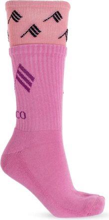 The Attico Femme, Sous-v&ecirc;tements, Rose, Taille: S/M Cotton Socks With Logo