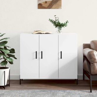 vidaXL Buffet blanc 90x34x80 cm bois ding&eacute;nierie