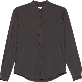 Xacus Femme, Blouses et Chemises, Gris, Taille: 44 FR Band Collar Shirt
