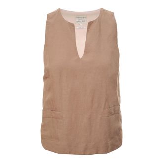 Alessia Santi Femme, Tops, Brun, Taille: 38 FR Top col en V Double &Eacute;paisseur