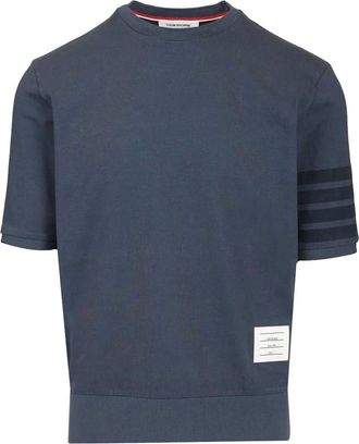 Thom Browne Homme, Tops, Bleu, Taille: 2XL T-shirt 4-Bar