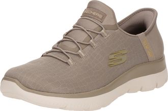 Skechers Sportlicher Schn&uuml;rschuh Slipper Damen 150128 TPGD Textil in grau