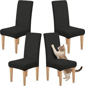 Dioxide Housse de Chaise Extensible 4 Pi&egrave;ces, Housse de Salle &agrave; Manger Amovible Lavables Couverture de Chaise Rev&ecirc;tement de Chaise pour Salle &agrave; Manger,H&ocirc;tel,D