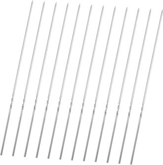 NUOBESTY 20 St&uuml;ck Edelstahl Grillspie&szlig;e Flach BBQ Spie&szlig;e Schaschlikspie&szlig;e Wiederverwendbar rutschfest F&uuml;r Outdoor Grillparty Camping und Picknick